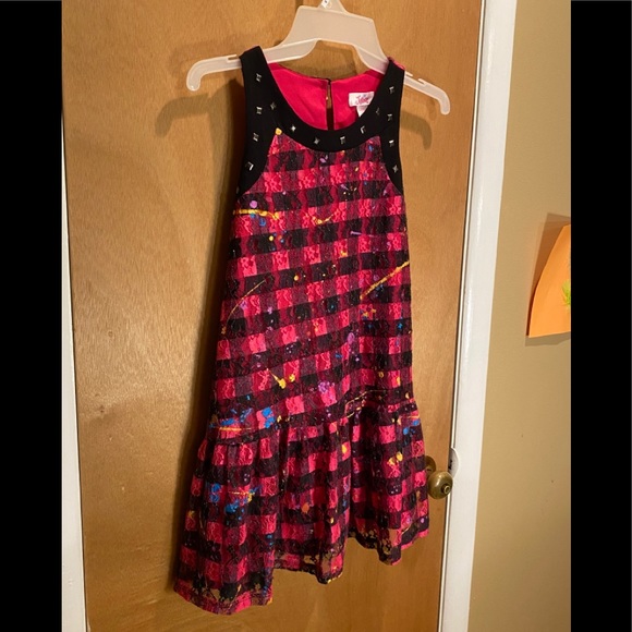 Justice | Dresses | Girls Dress Justice 8h Bright Pink Artistic Paint ...